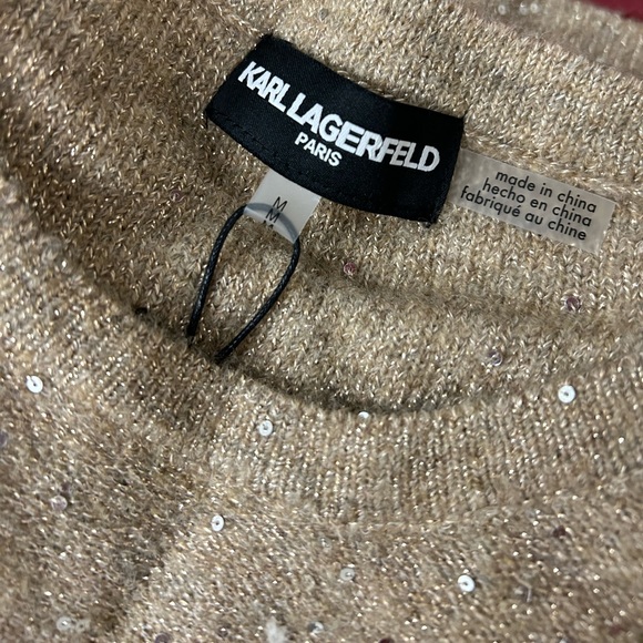 Karl Lagerfeld | Sweaters | Karl Lagerfeld Paris Puff Sleeve Sequin ...